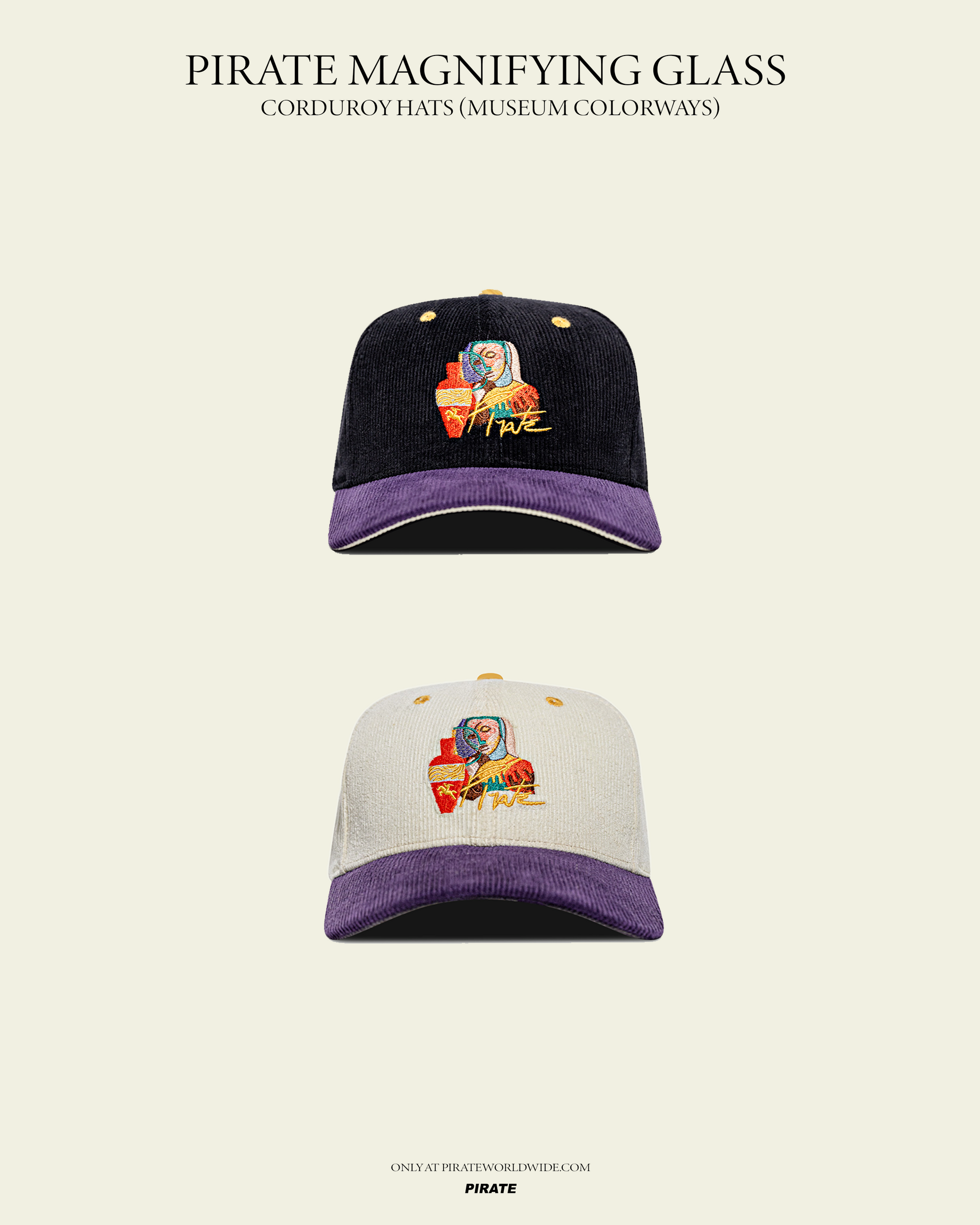 Pirate Magnifying Glass Corduroy Hats (Museum Colorways)