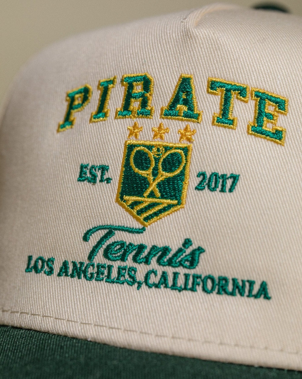 Pirate Tennis Hat (Cream/Green)